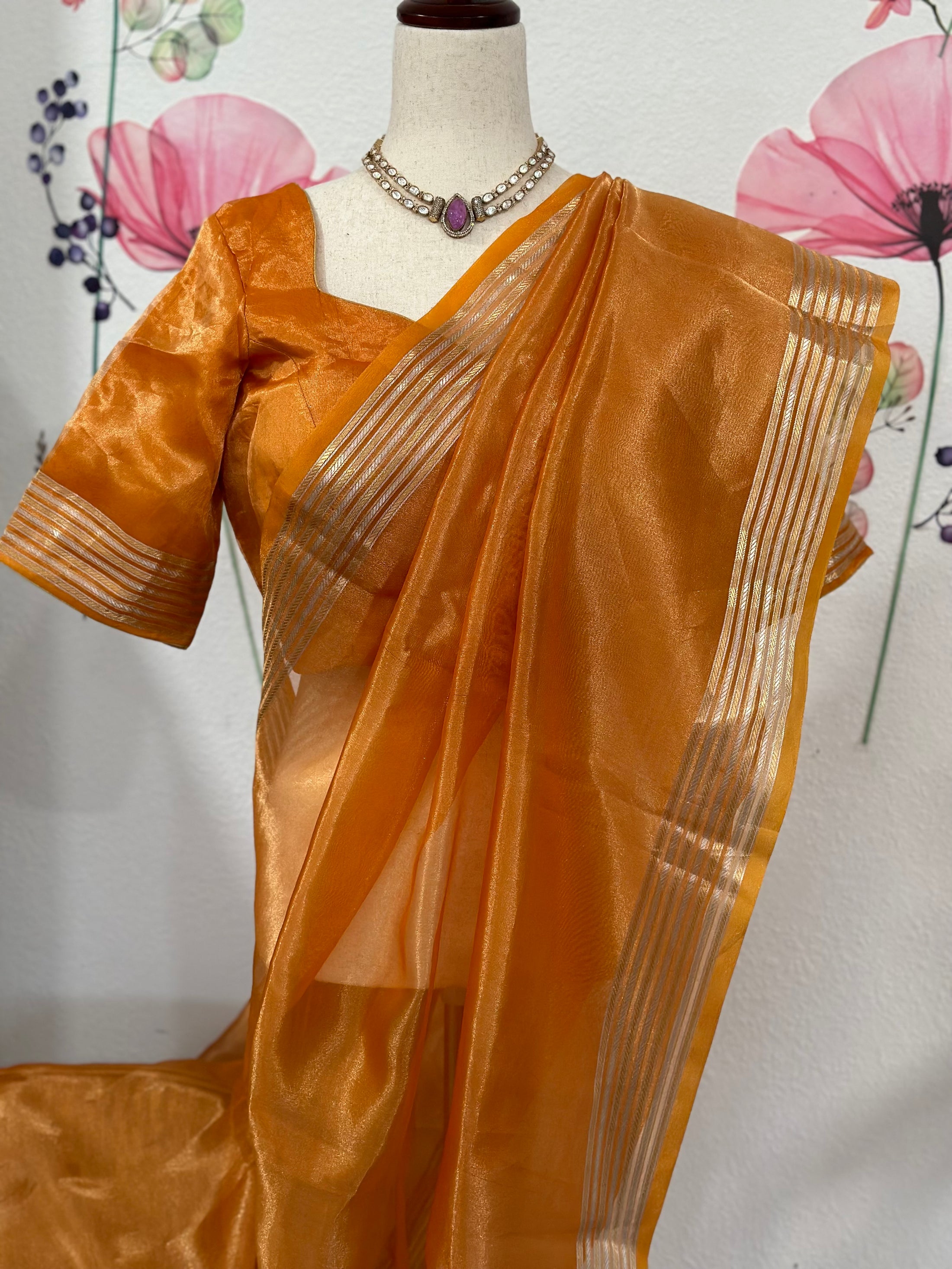 Banaras tissue saree | Silk mark tissue saree – Haas Collections LLC