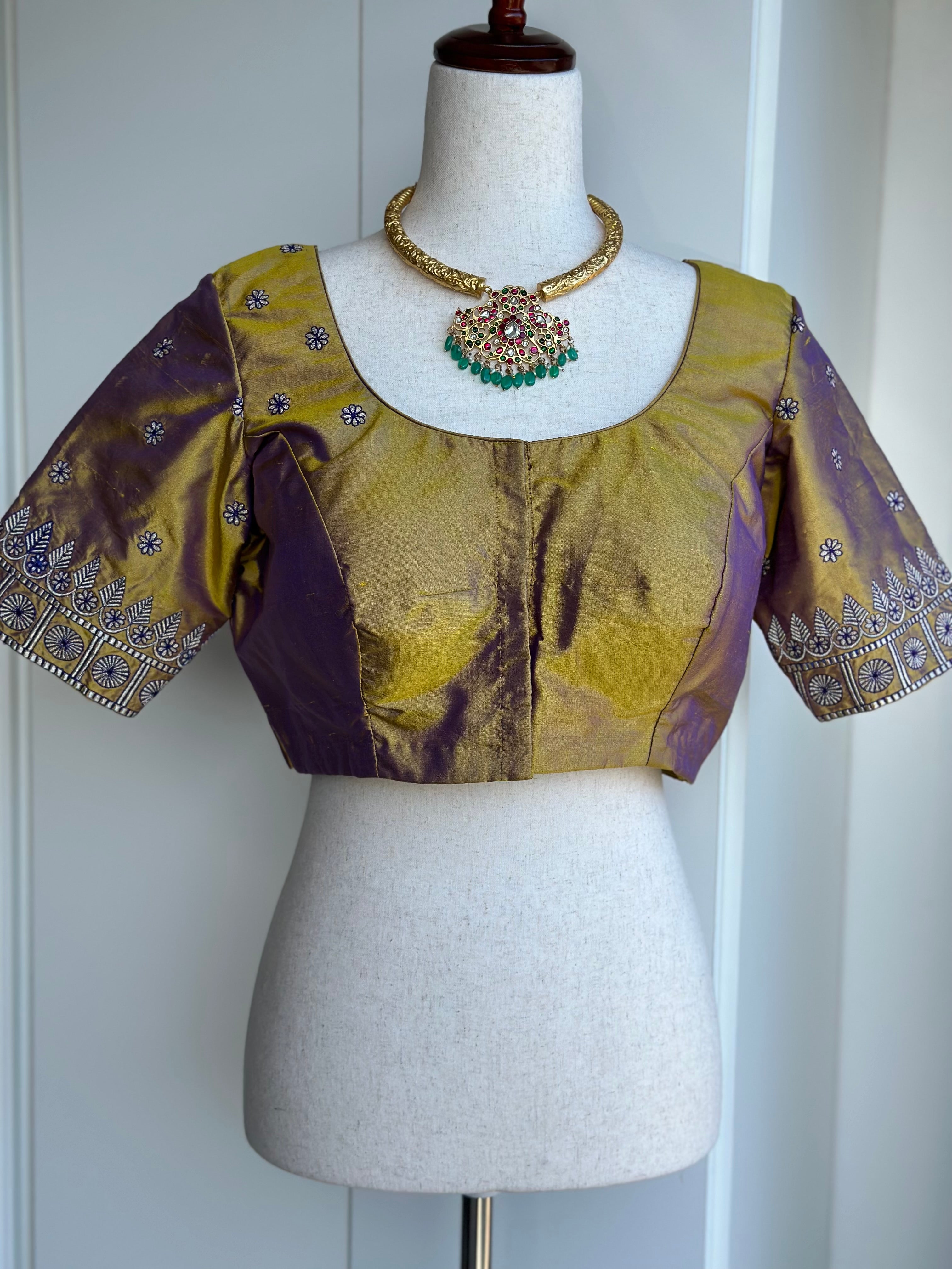 Pure silk embroidery blouse | Readymade blouses in USA | custom blouse ...