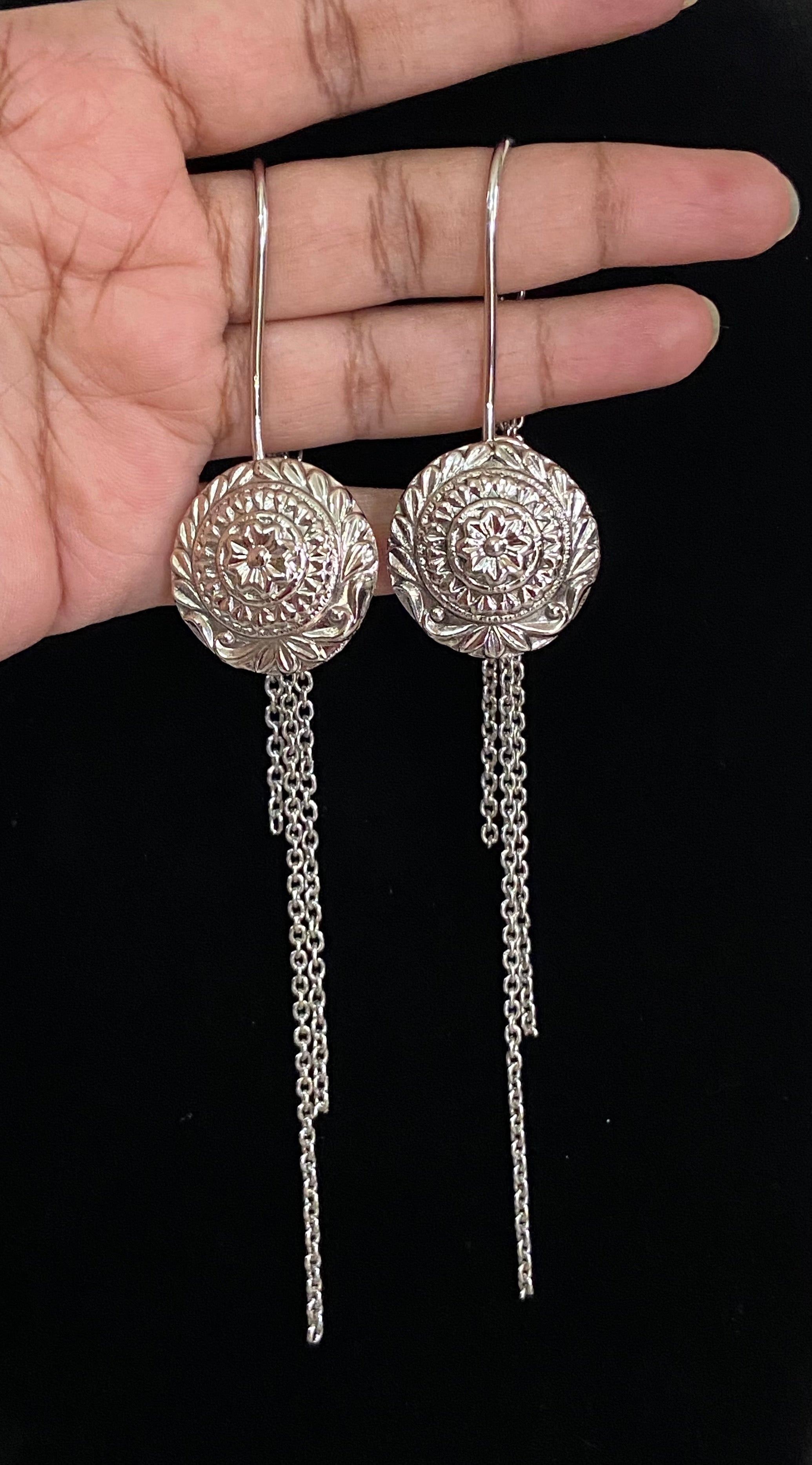Oxidized earrings | Long earrings – Haas Collections LLC